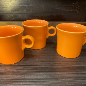 3 Tangerine Fiestaware Coffee Mugs - Etsy