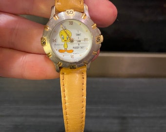 Vintage 1998 Armitron Tweety Bird Watch / Clear Flower Band / Dancing ...