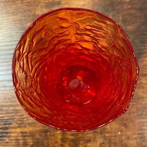Vintage Red Hand-blown Crinkle Glass Tumbler - Etsy