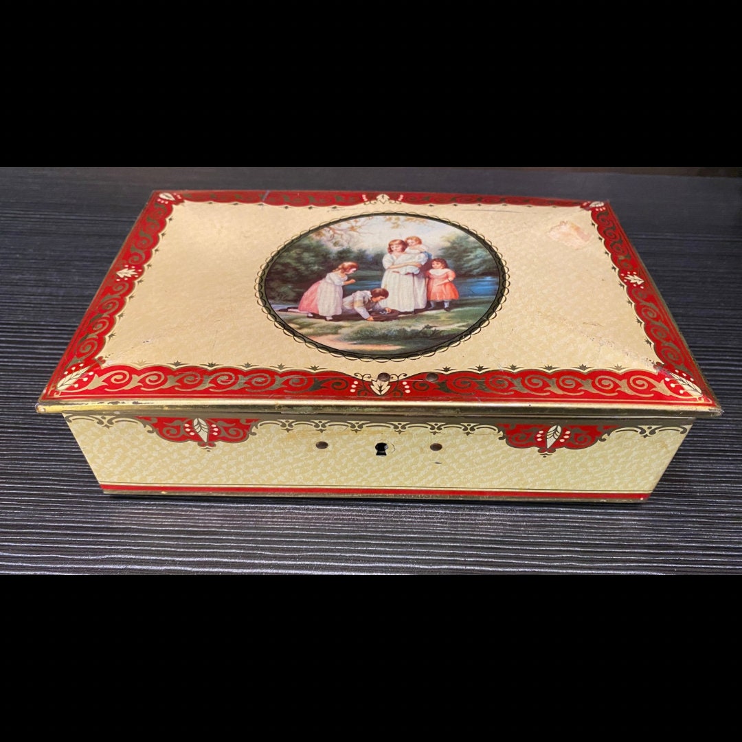 Vintage Tin Thorne’s Toffee Box With Hinged Lid - Etsy