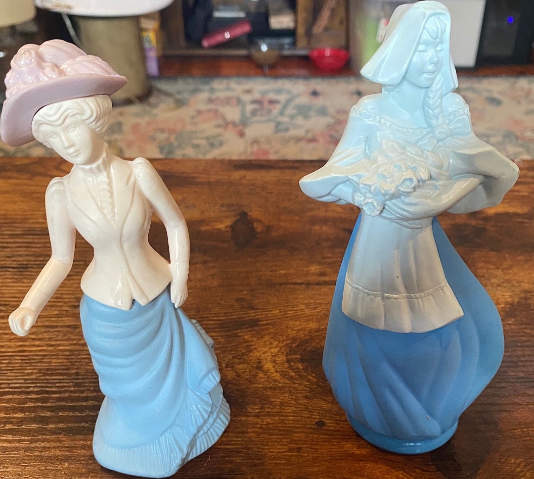 2 Vintage Avon Lady Perfume Bottles: Lady on the Avenue & Blue Dutch ...