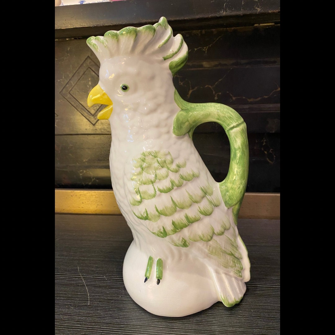 Vintage Sculpted Cockatoo Pitcher Made in Italy - Etsy