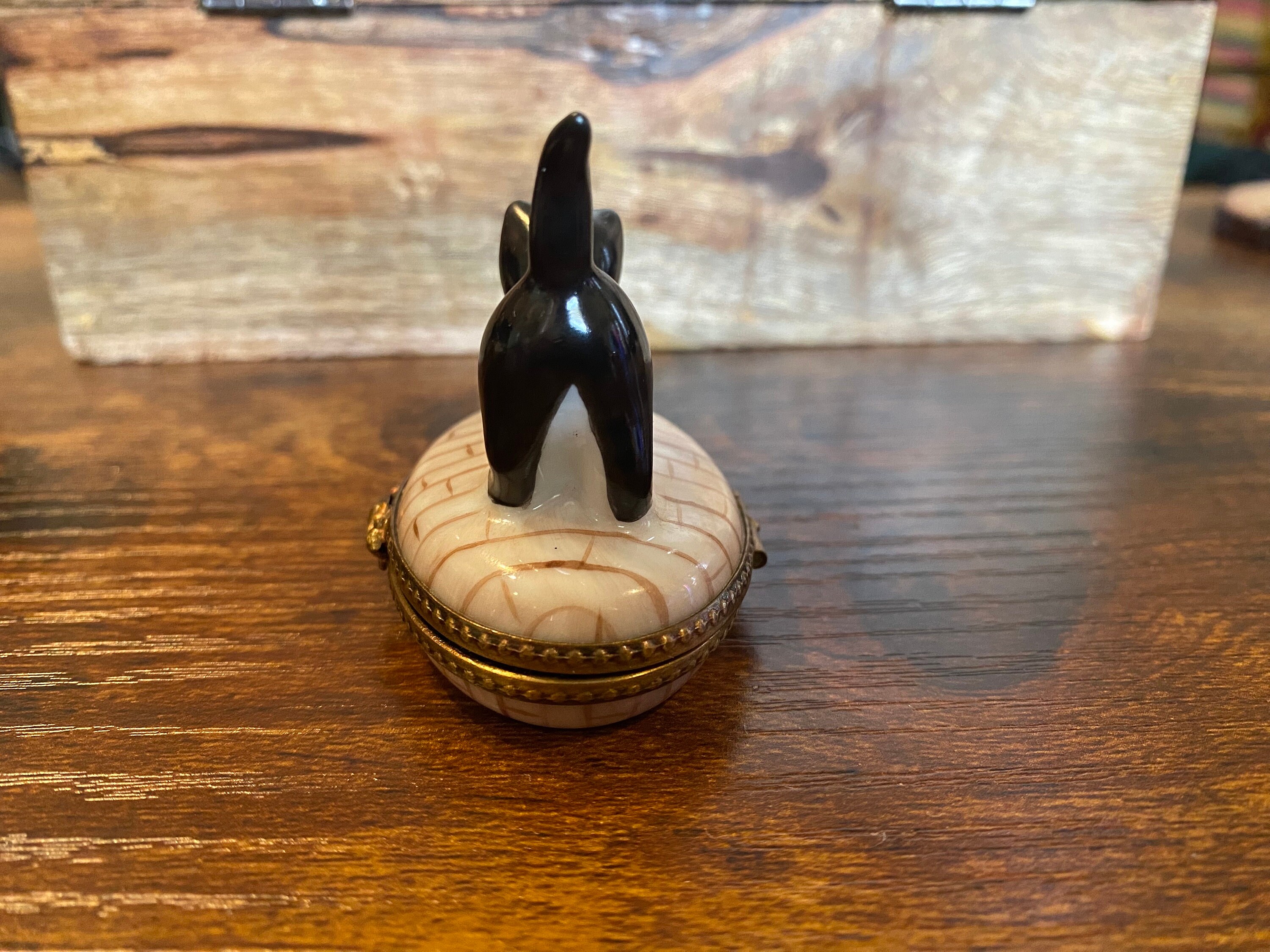 RARE Hand Painted LIMOGES Porcelain Hinged Box Black & White - Etsy