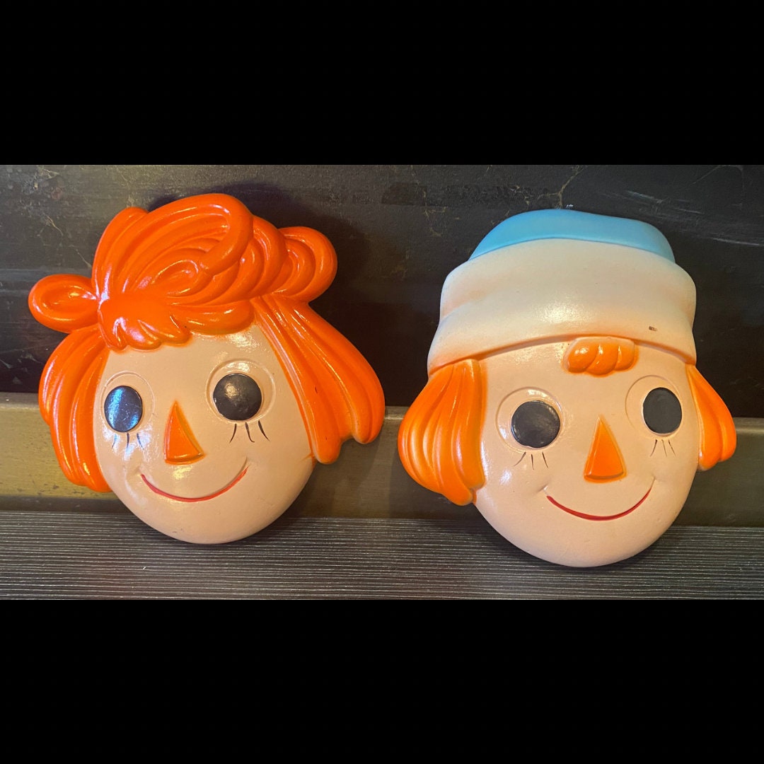 Antique Chalkware Raggedy Ann & Andy Wall Hanging Decor - Etsy