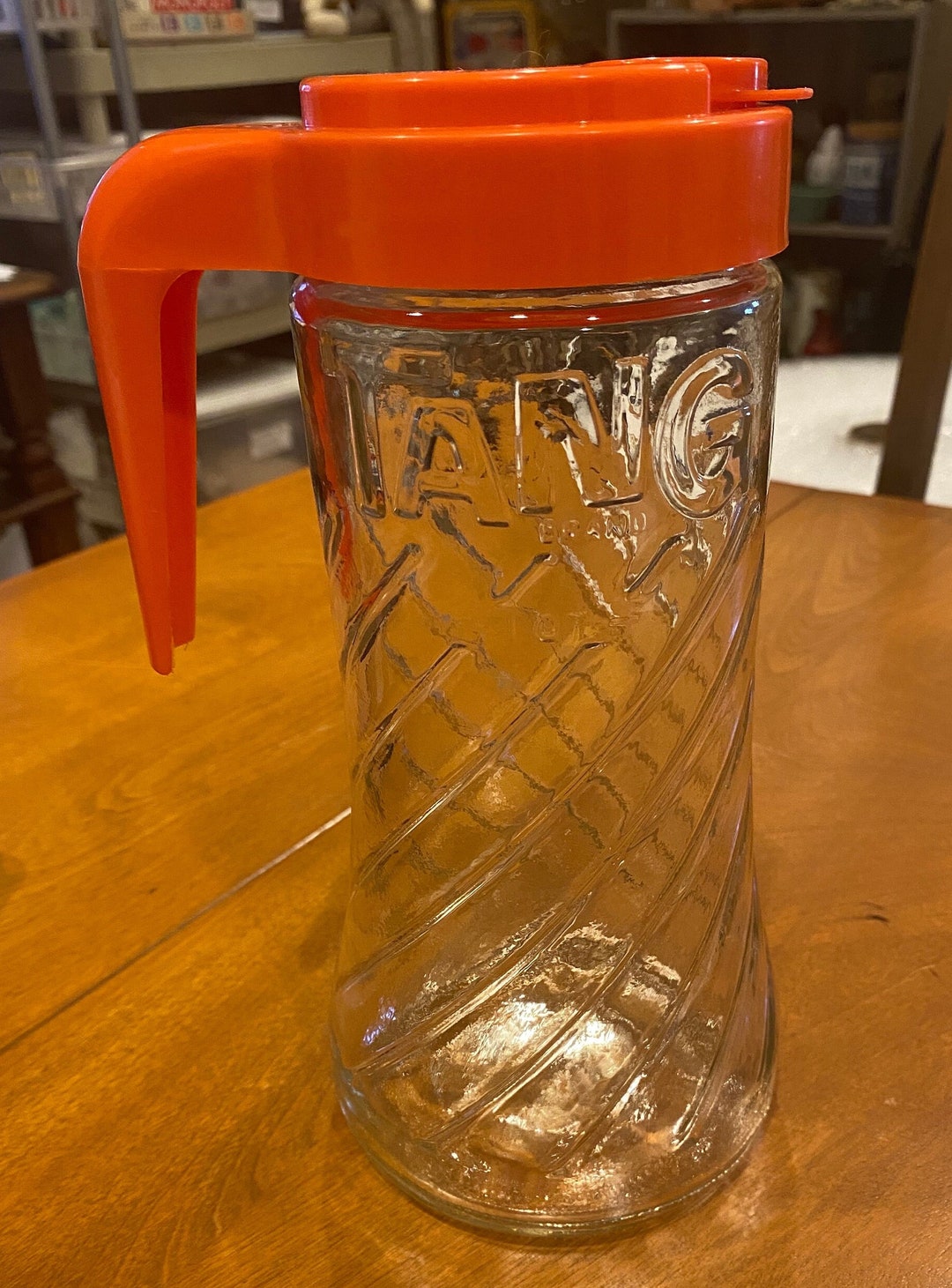 1970s TANG Anchor Hocking Glass Pitcher With Handled Orange Lid - Etsy
