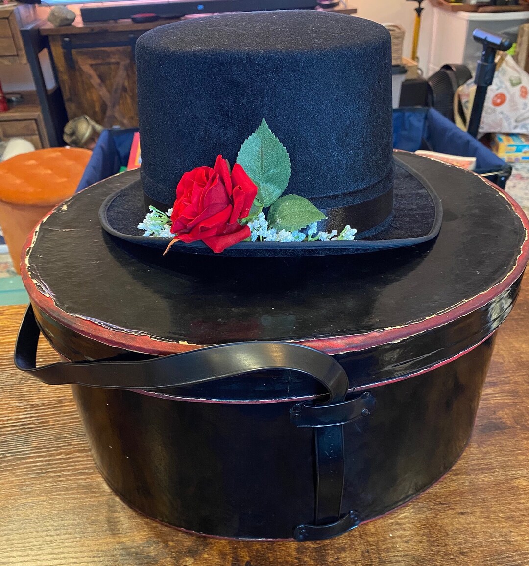 Antique Handmade Petite Top Hat in Hatbox - Etsy