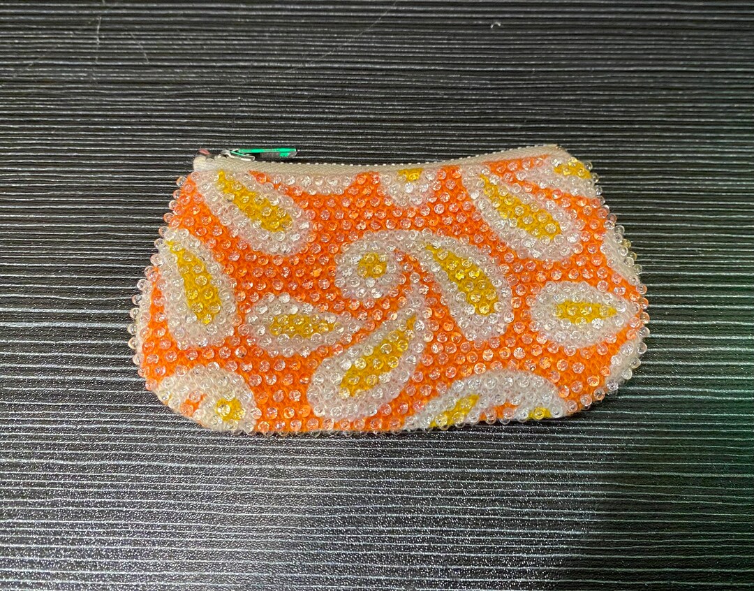 1960’s Groovy Beaded Paisley Zipper Coin Purse - Etsy