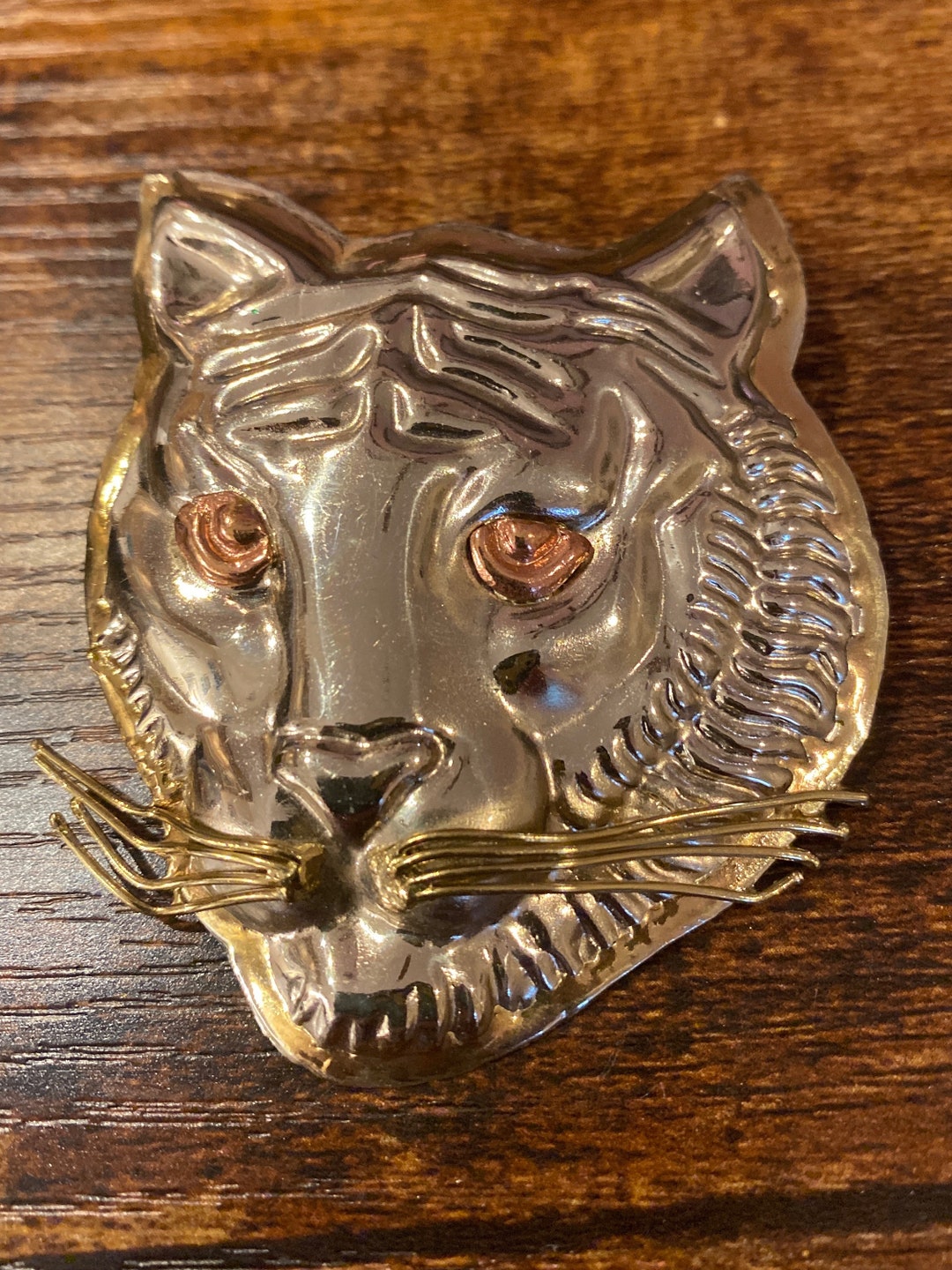 Vintage Metal Tiger Brooch and Pendant - Etsy