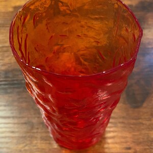 Vintage Red Hand-blown Crinkle Glass Tumbler - Etsy