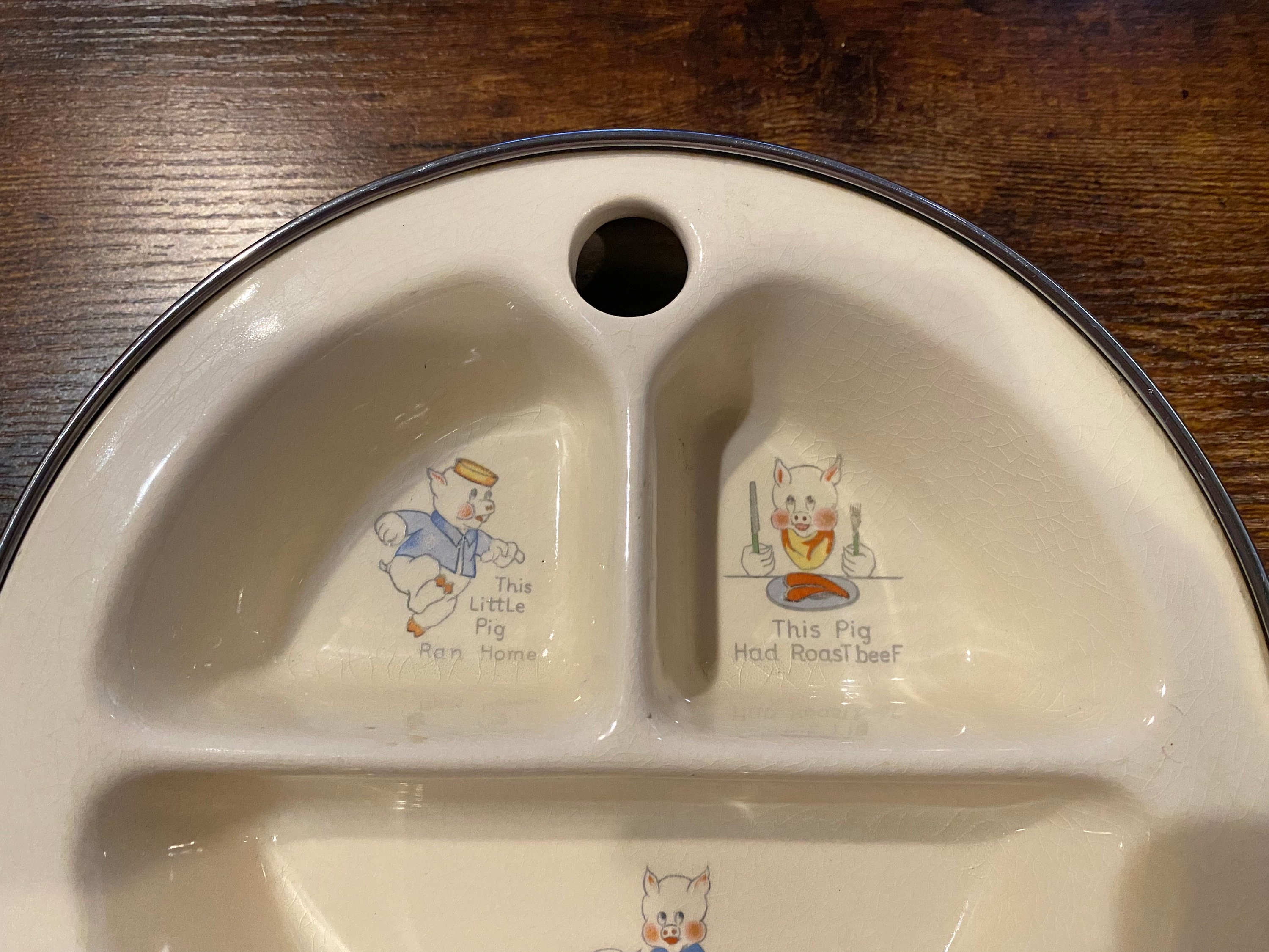 1940’s Three Little Pigs Divided Baby Food Server With Warming Tray - Etsy