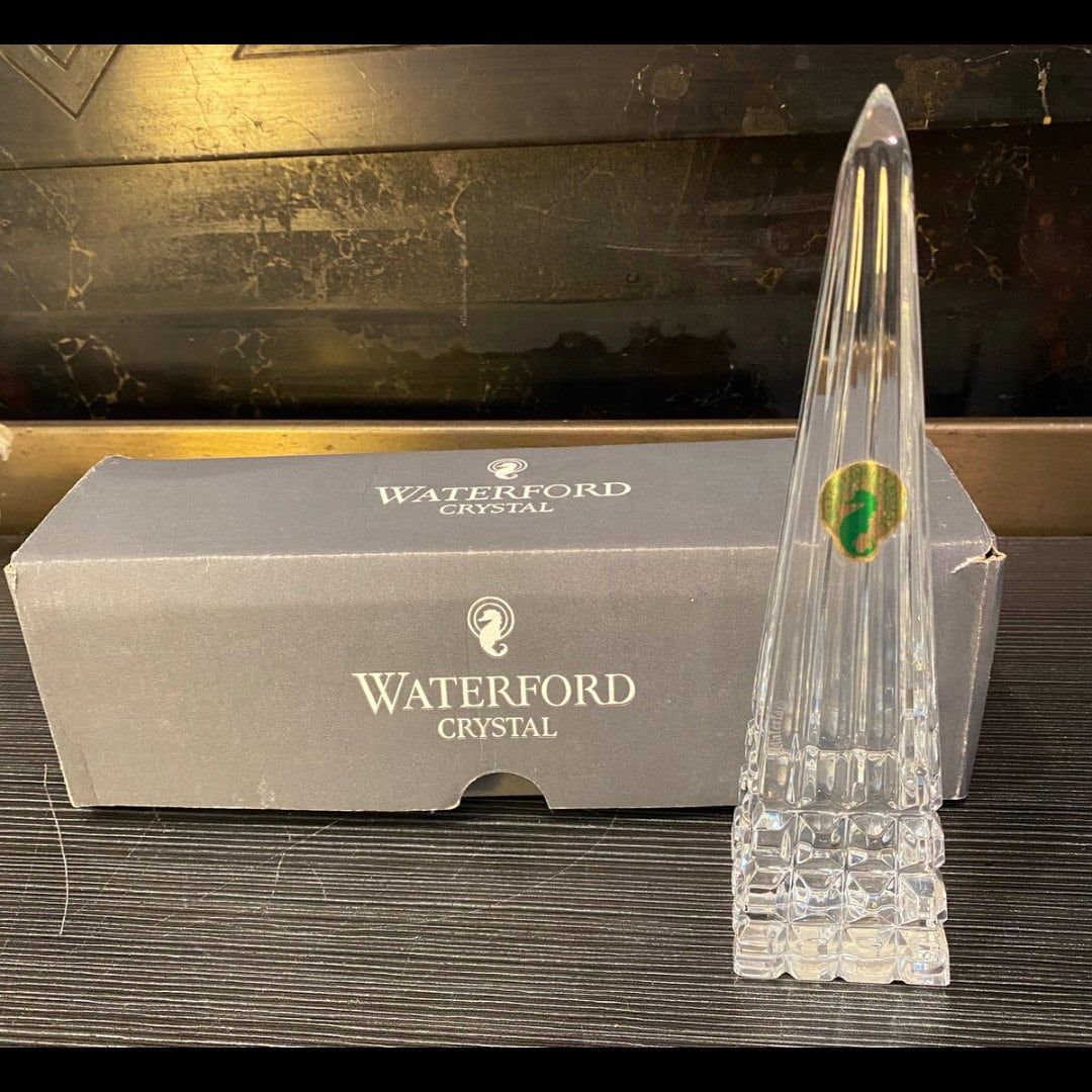 Waterford “monument” Crystal Obelisk Paperweight NIB - Etsy