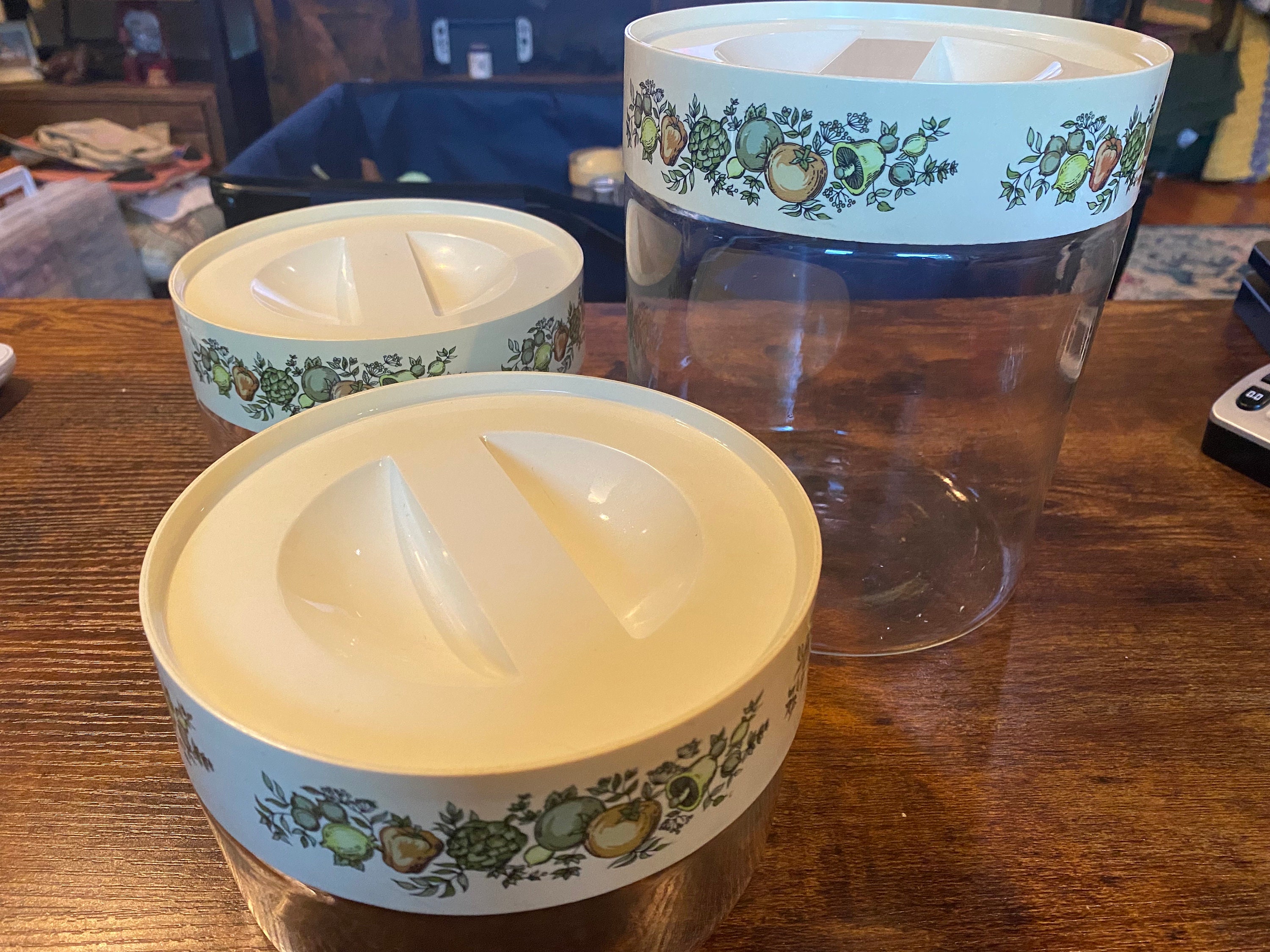 1970s Pyrex Spice of Life Stacking Glass Kitchen Canister Set - Etsy