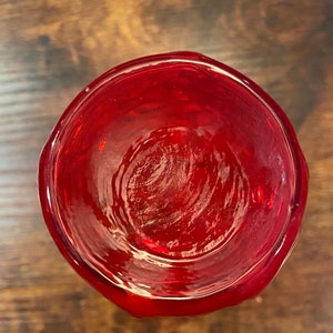 Vintage Red Hand-blown Crinkle Glass Tumbler - Etsy