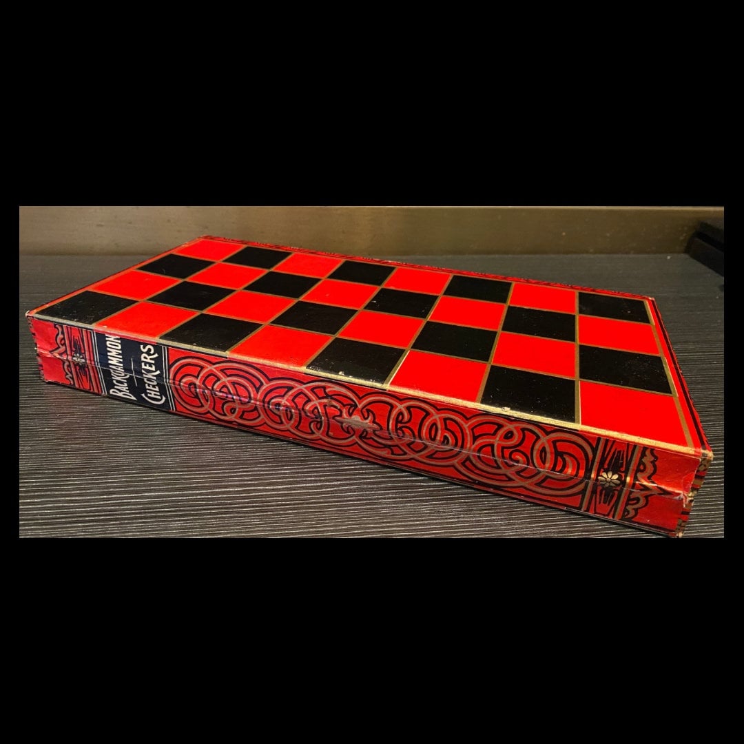 Vintage Ornate Folding Checkers & Backgammon Game Set - Etsy