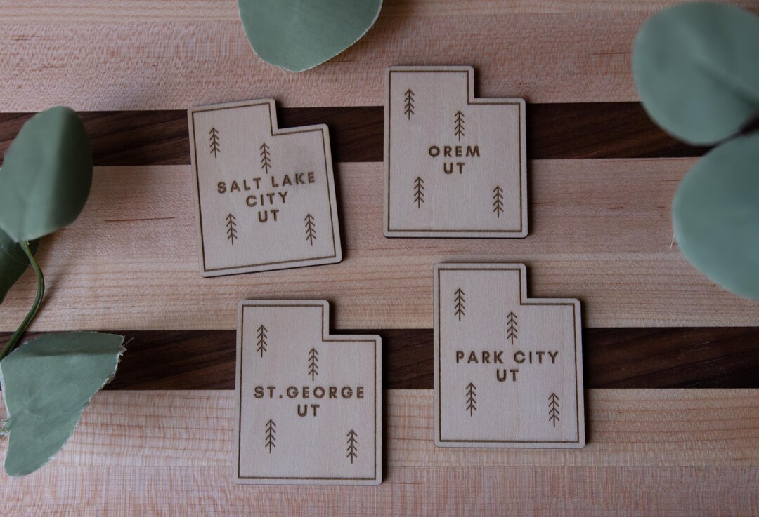 Utah Magnet, Wood Magnet, Personalized Magnet, Utah City and State ...
