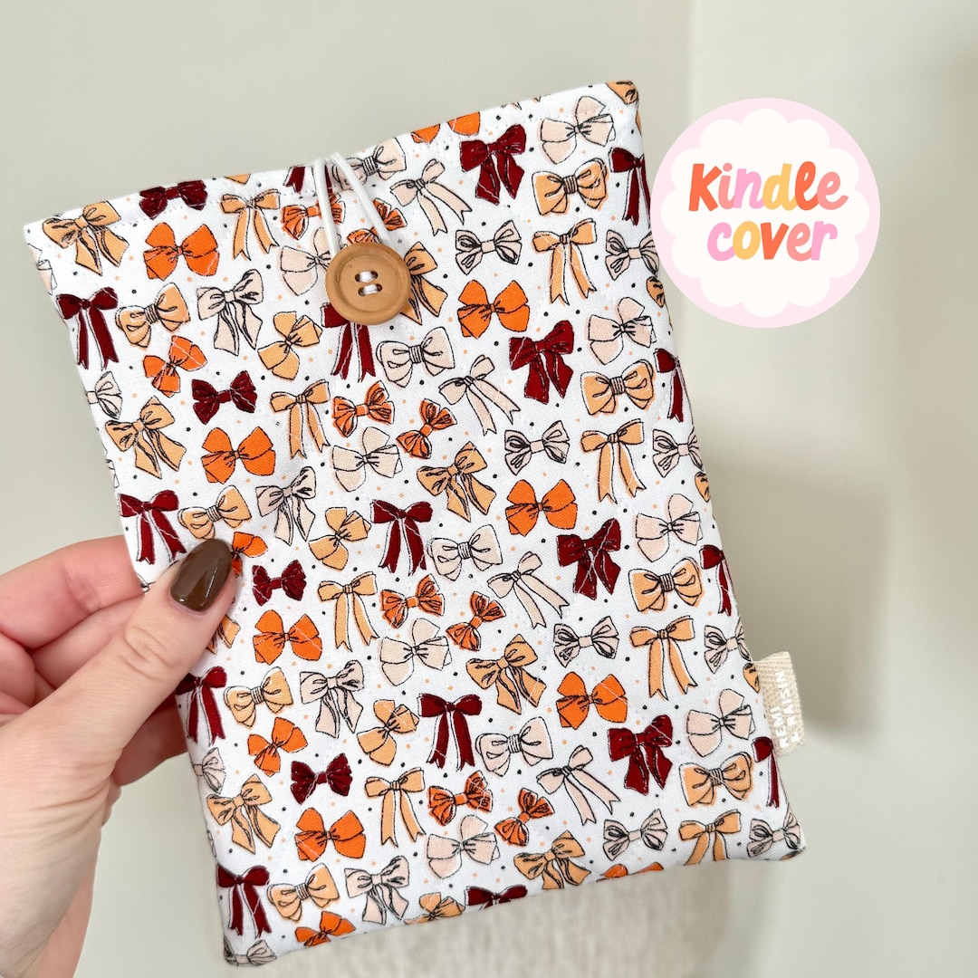 Quilted Ribbon Kindle Case Sleeve Rustic Retro Orange Bows Print Kindle ...