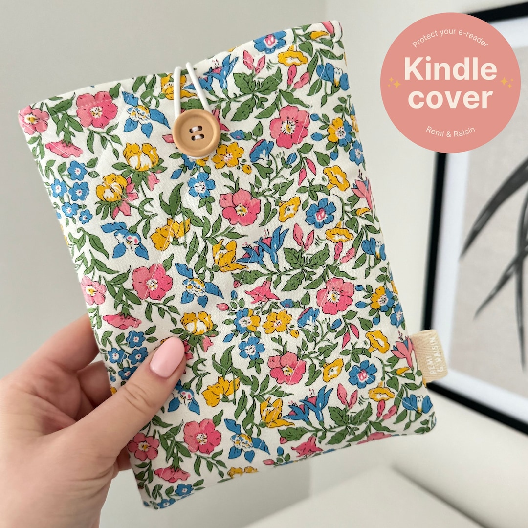 Quilted Floral Kindle Case With Elastic Closure Fabric Kindle ...