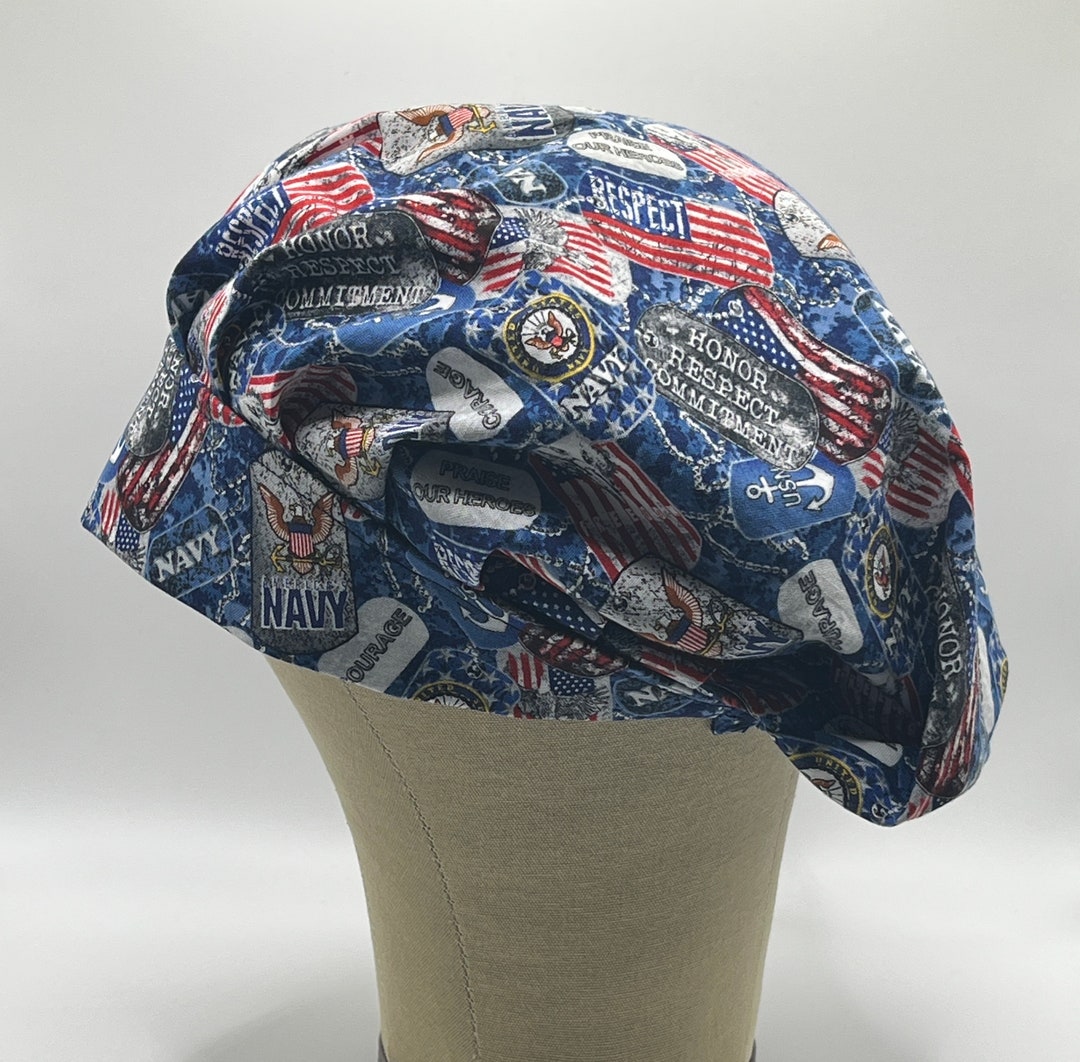 US Navy Scrub Hat, Military Bouffant Scrub Cap, Surgeon's Cap, OR ...