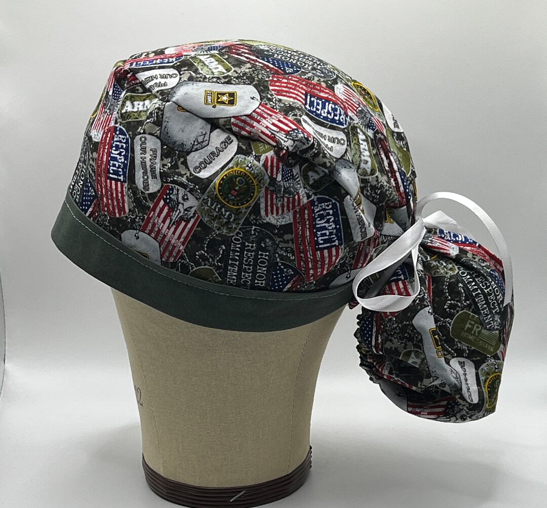 US Army Scrub Hat, Veterans Day Scrub Cap, Surgeon's Cap, Operating ...