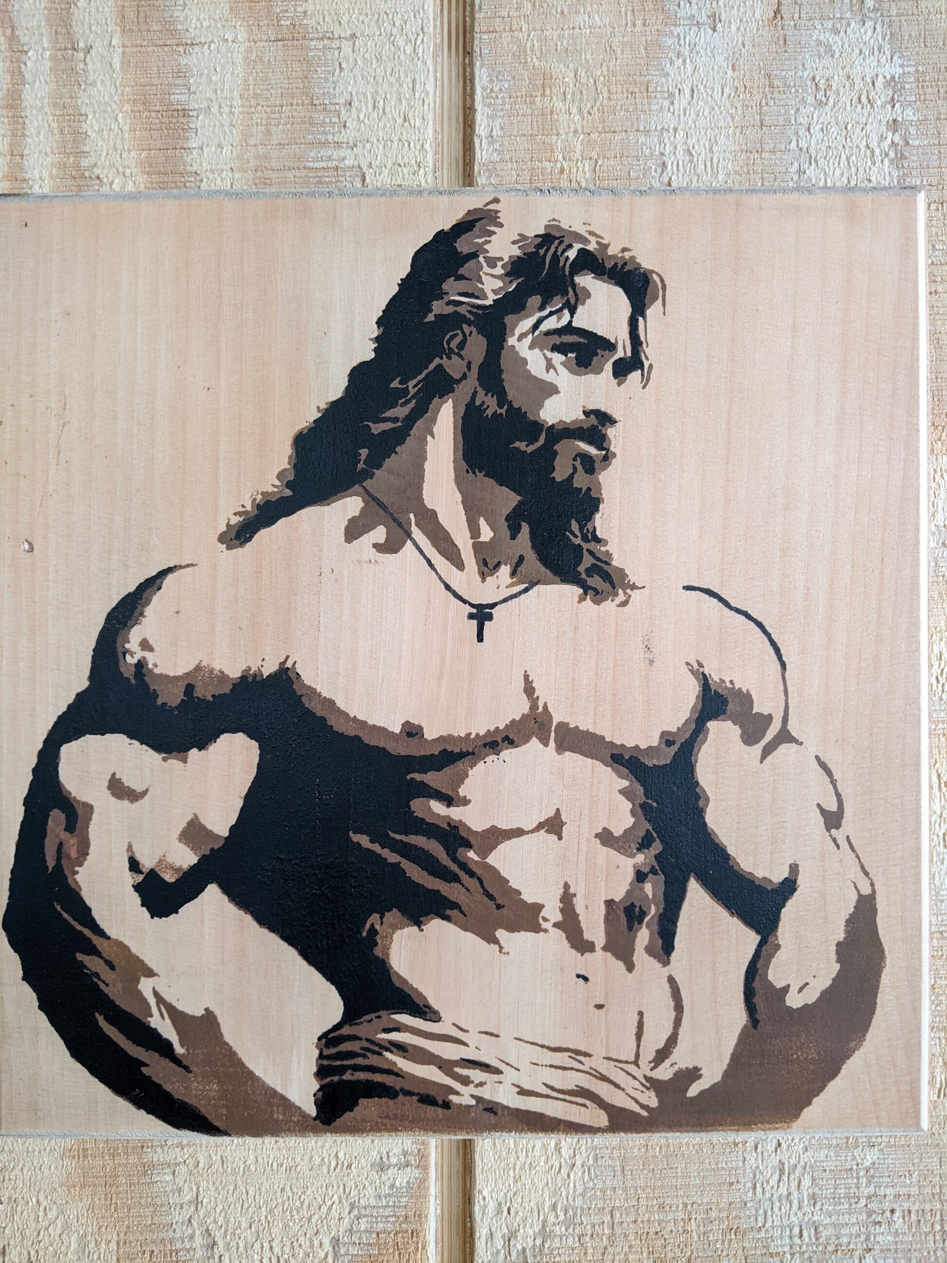 Ripped Jesus - Original Handcrafted Acrylic Painting on Wood | 12x12 ...