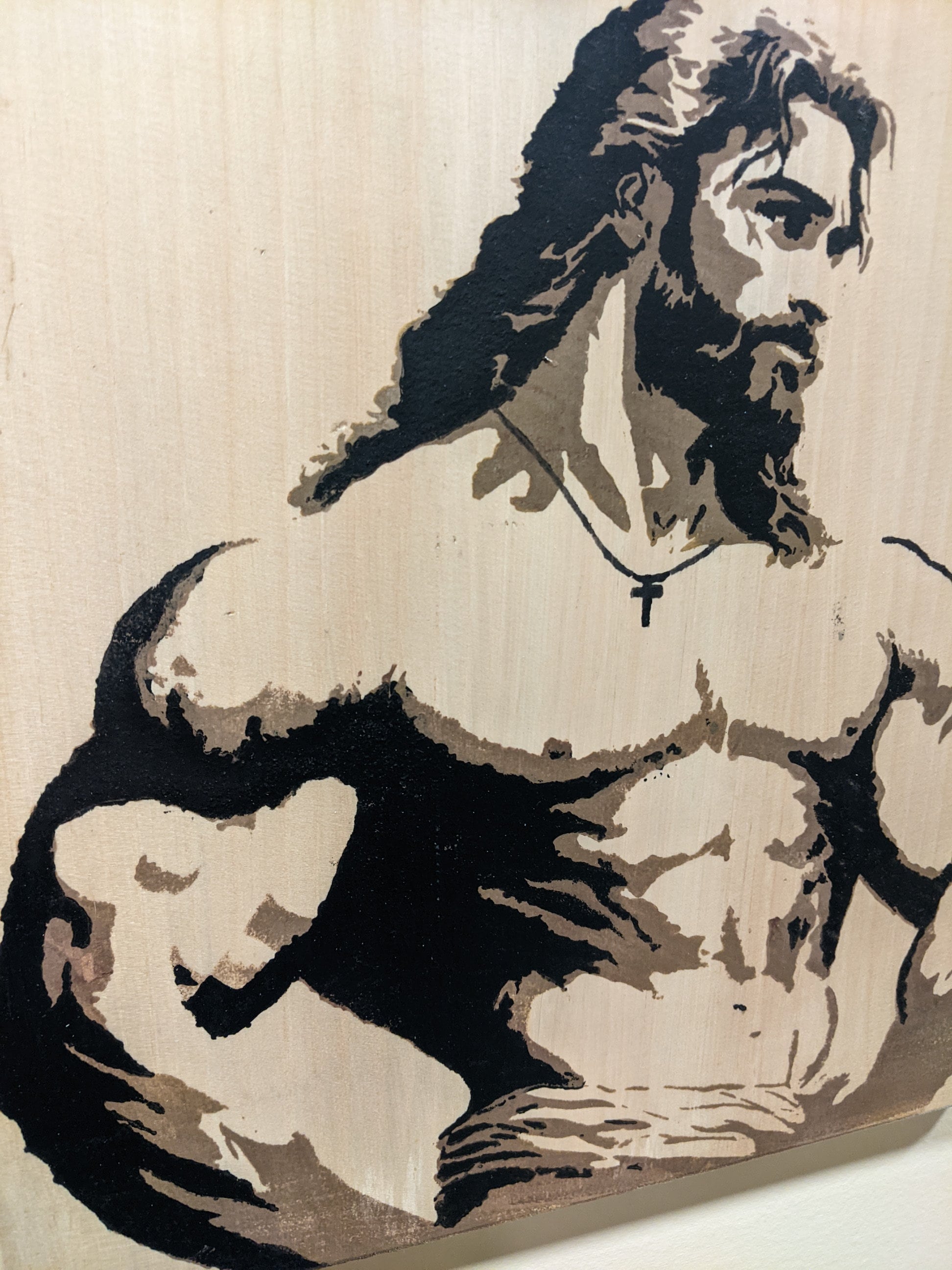 Ripped Jesus - Original Handcrafted Acrylic Painting on Wood | 12x12 Unique Biblical Wall Art ...