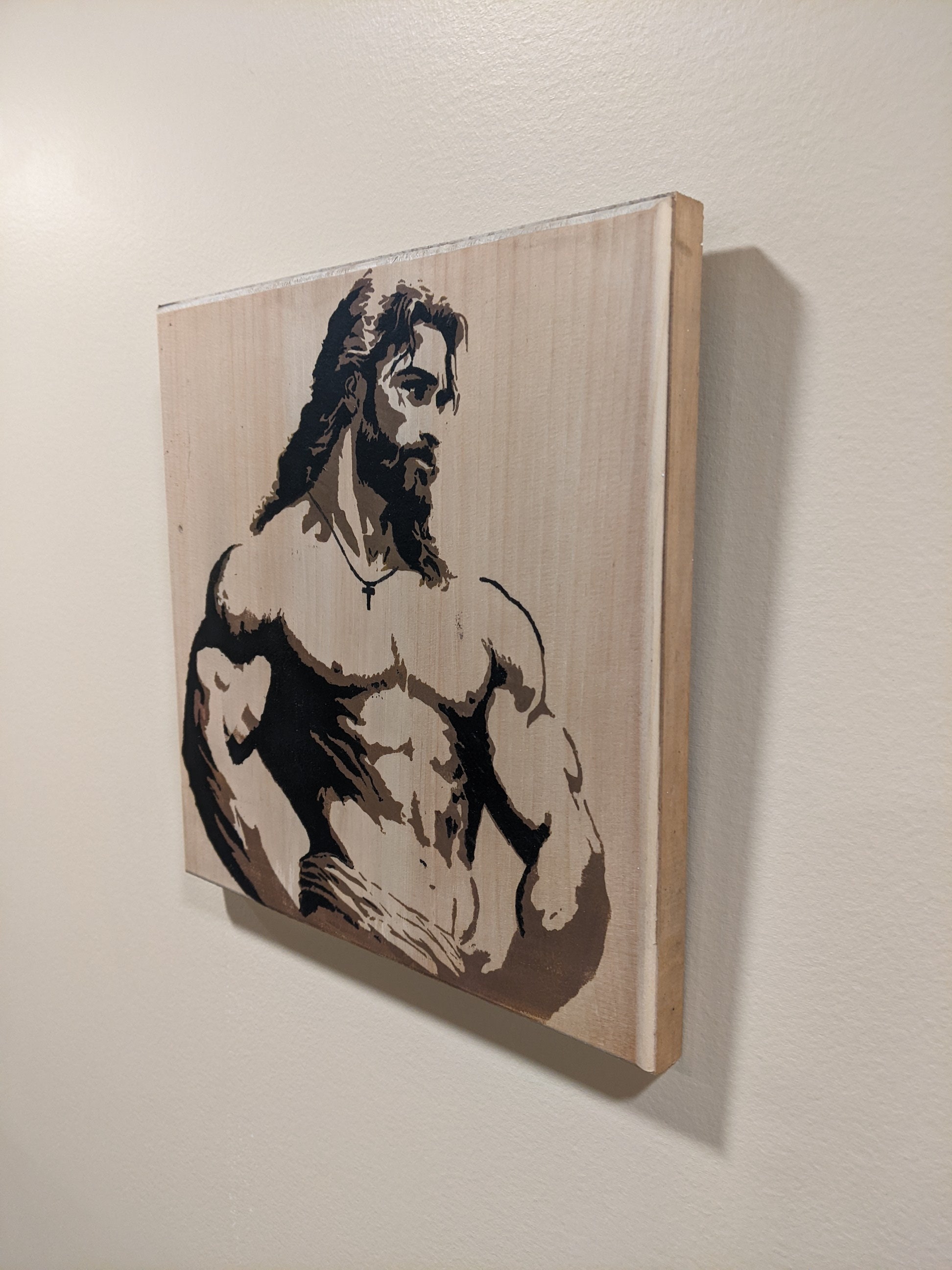 Ripped Jesus - Original Handcrafted Acrylic Painting on Wood | 12x12 ...
