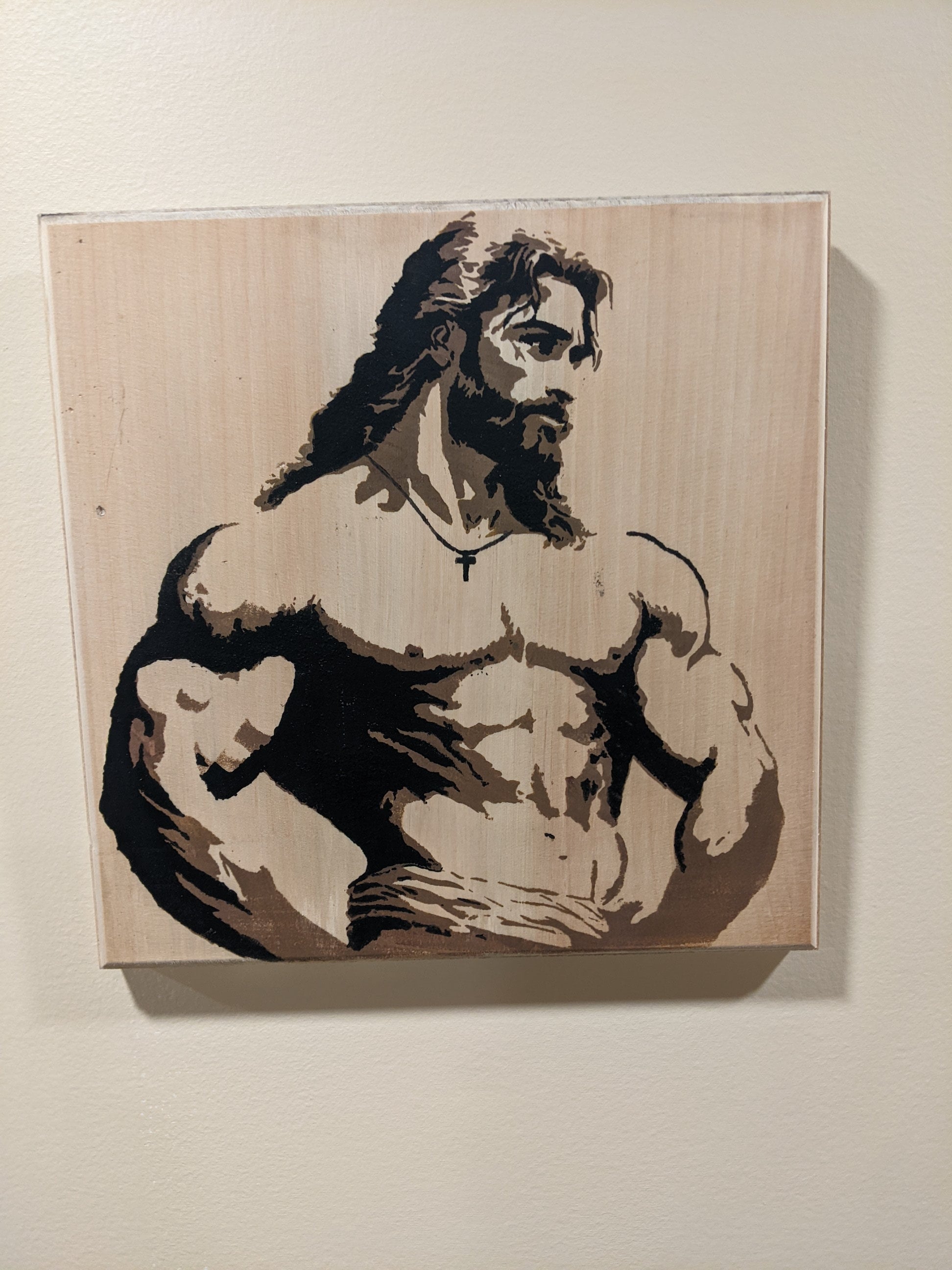 Ripped Jesus - Original Handcrafted Acrylic Painting on Wood | 12x12 Unique Biblical Wall Art ...