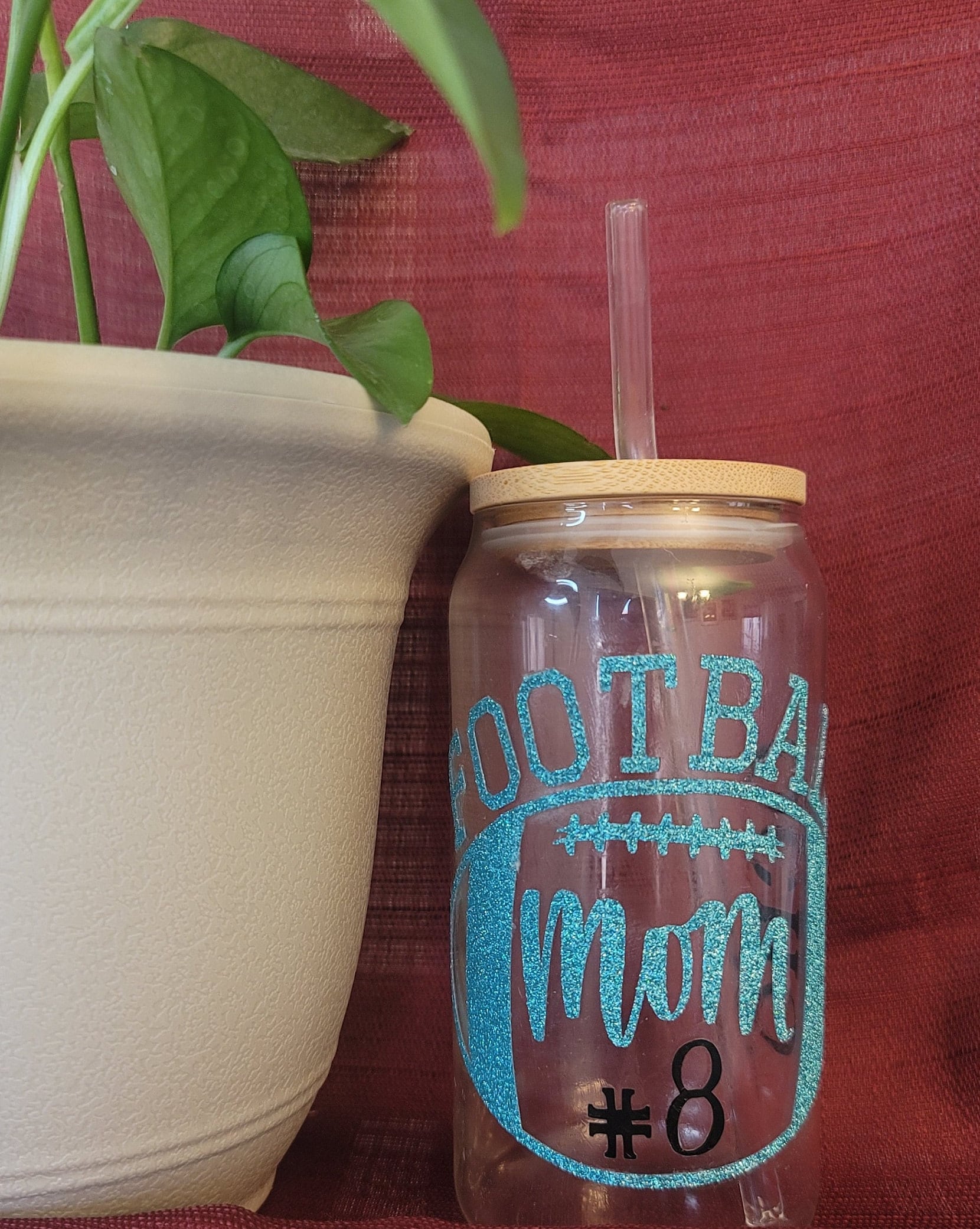 Football Iced Tea Glass Iced Coffee Glass - Etsy