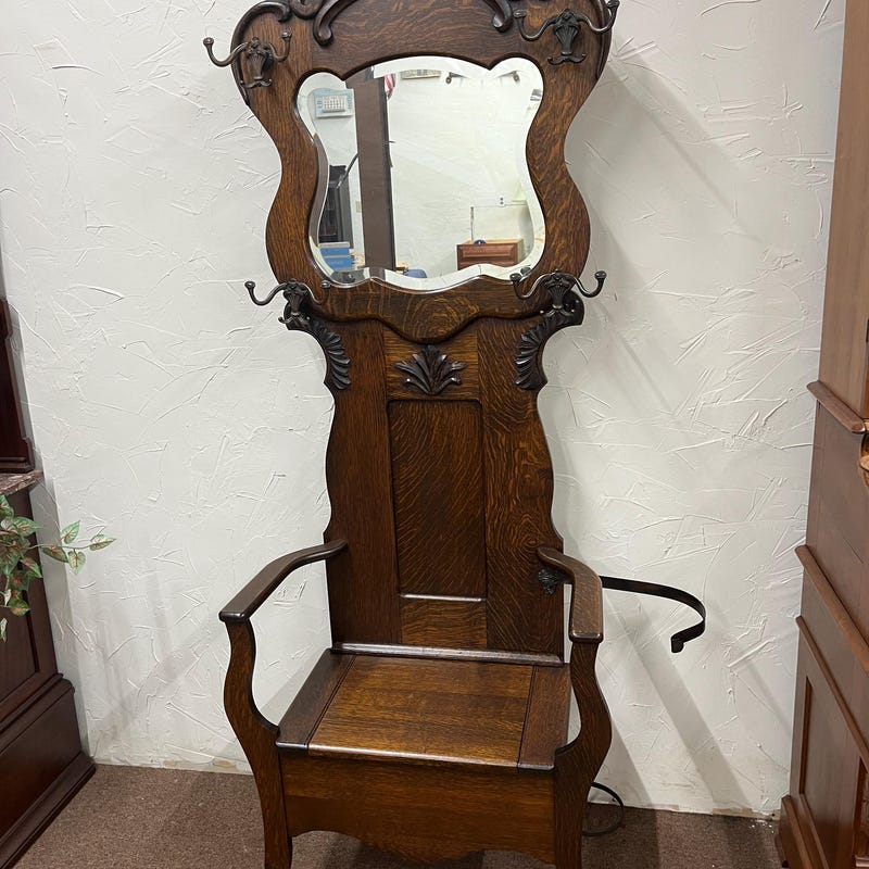 Antique Hall Tree - Etsy