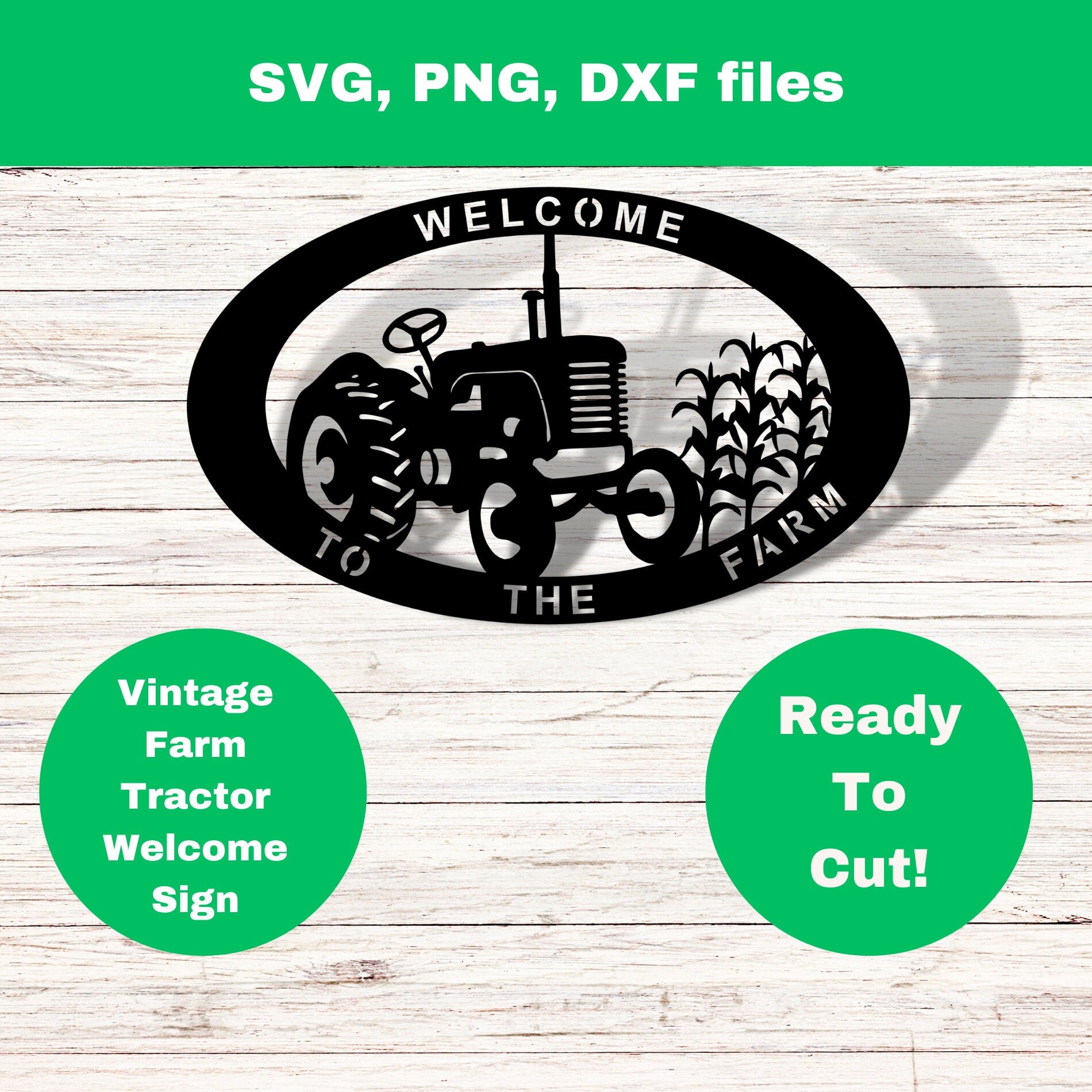 Vintage Tractor Welcome Sign Digital Download SVG PNG DXF Files Ready ...