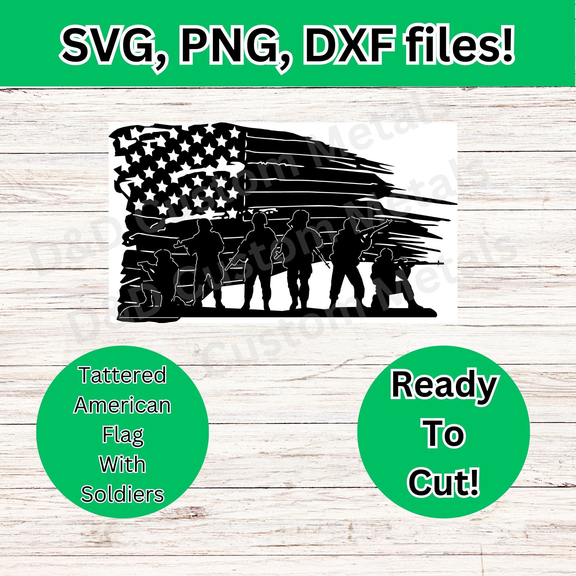 Tattered US Flag With Soldiers Digital Download Instant Download Svg ...
