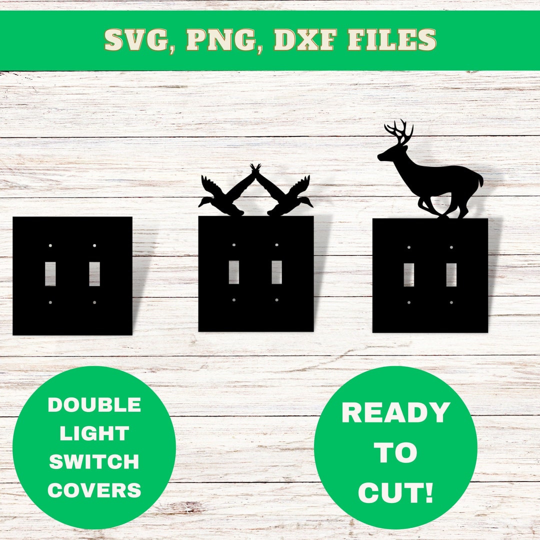Deer & Duck Double Light Switch Plate SVG Cut Files (digital Download ...