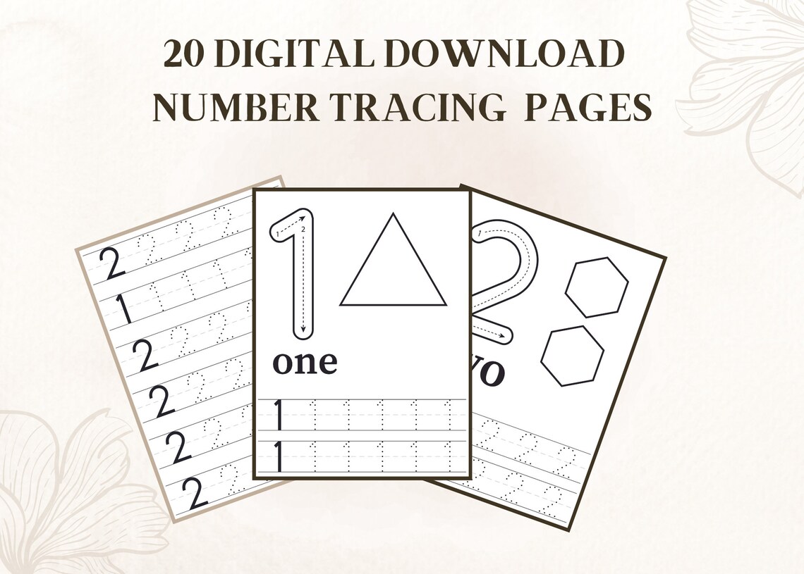 Digital Download Number Tracing Coloring Pages - Etsy