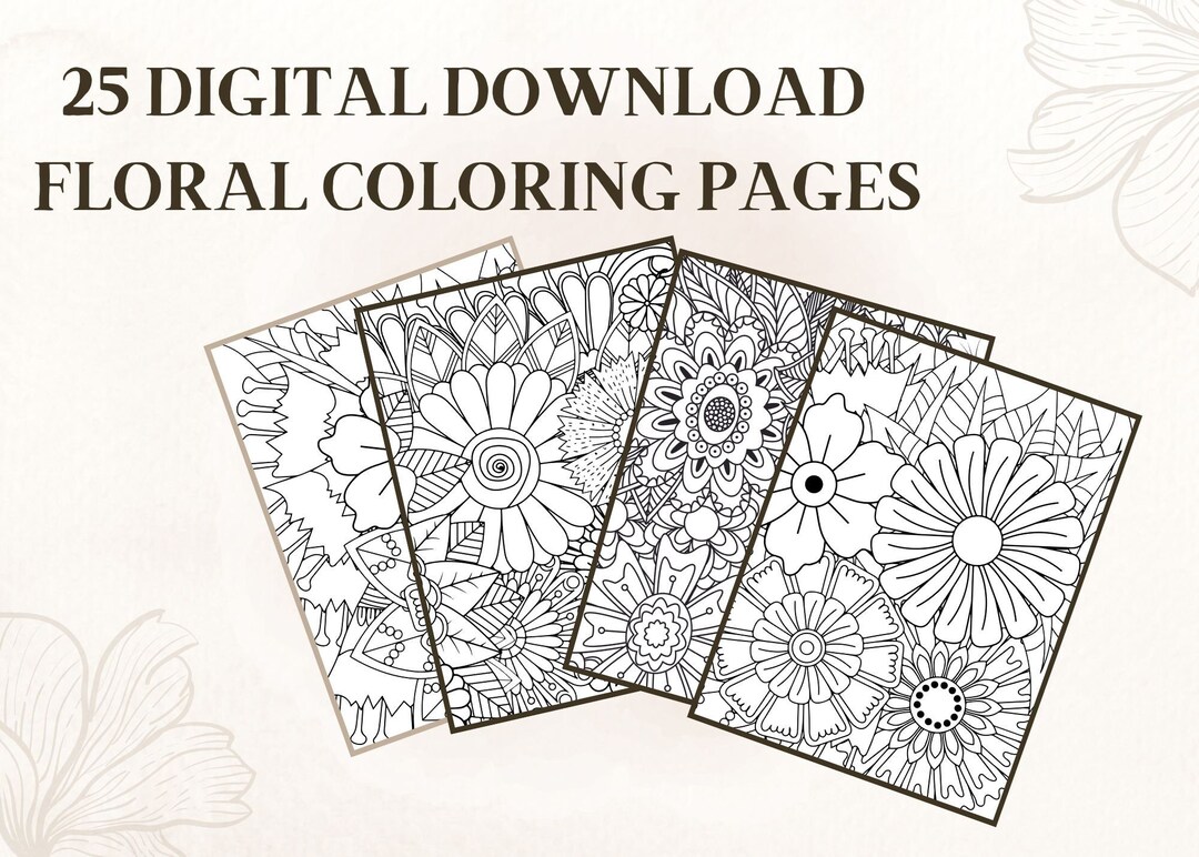 25 Digital Download Coloring Pages - Etsy