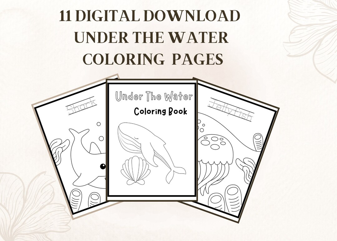 11 Digital Download Under Water Coloring Pages - Etsy