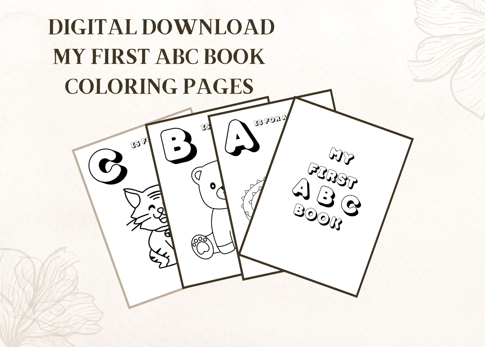 Digital Download My First ABC Book Coloring Pages - Etsy