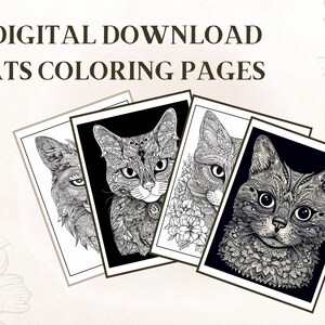 Digital Download Bundle Cat and Big Cat Coloring Pages - Etsy