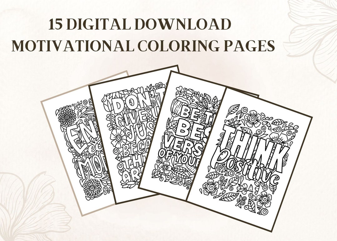 15 Digital Download Motivational Coloring Pages - Etsy