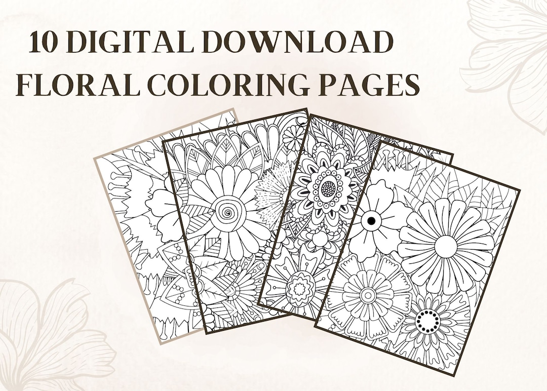10 Digital Download Coloring Pages - Etsy