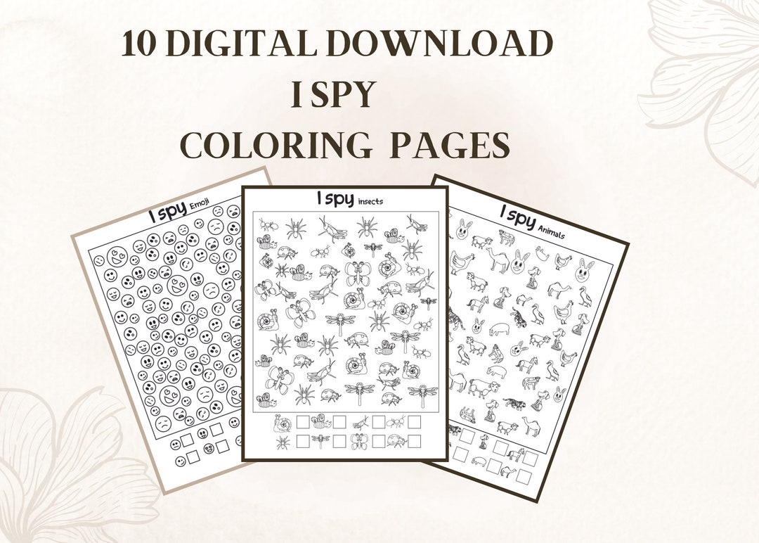 10 Digital Download I SPY Coloring Pages - Etsy