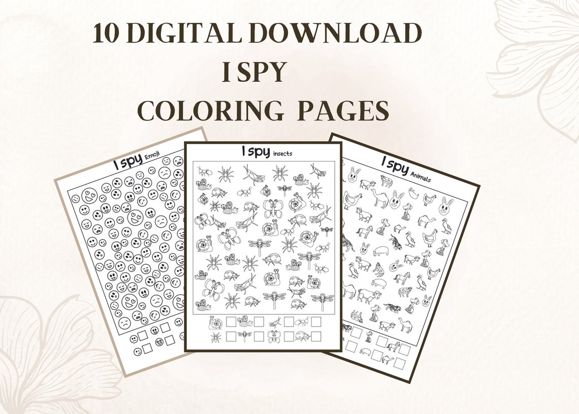 10 Digital Download I SPY Coloring Pages - Etsy