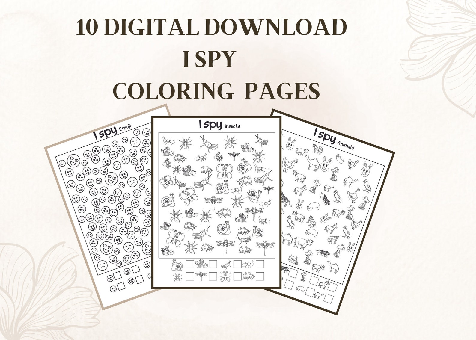 10 Digital Download I SPY Coloring Pages - Etsy