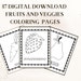 25 Digital Download Coloring Pages - Etsy