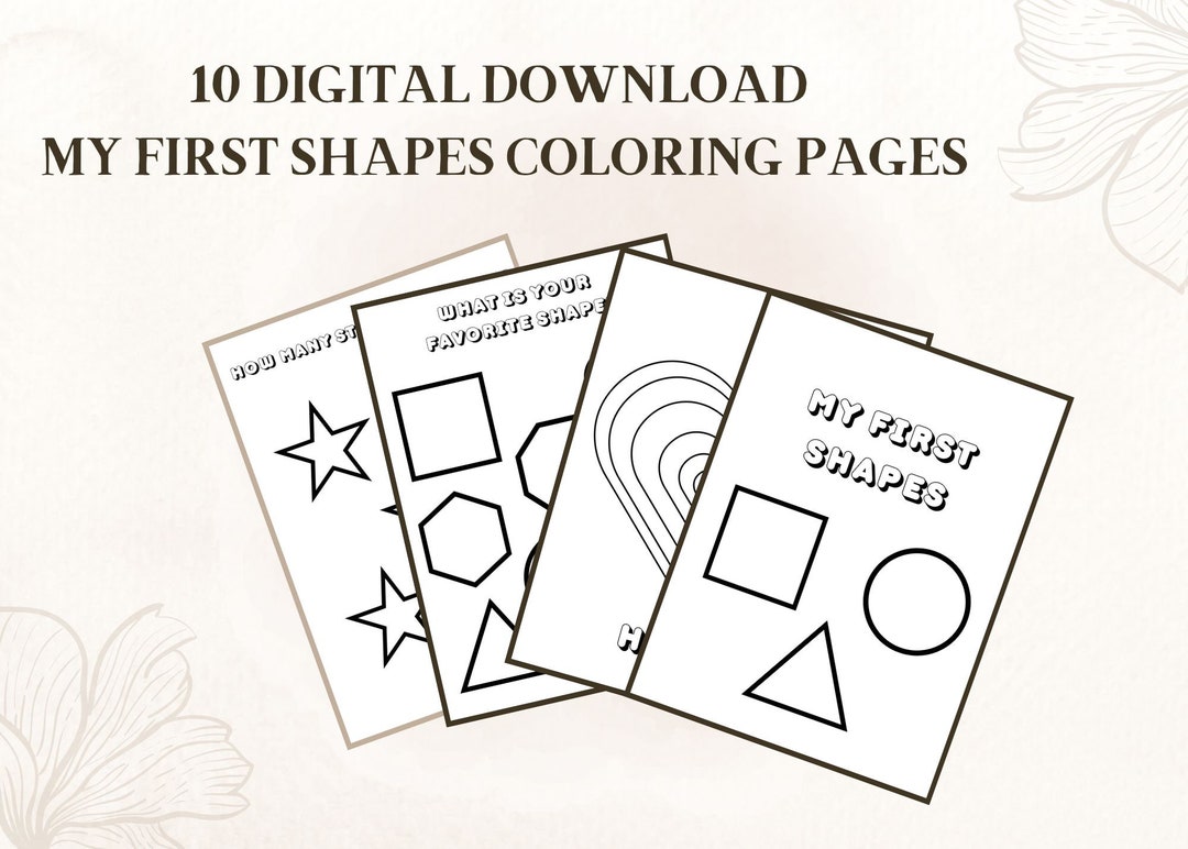 10 Digital Download My First Shapes Coloring Pages - Etsy