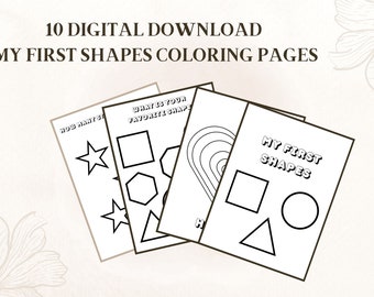 12 Printable Shapes Coloring Pages Worksheet for Kids - Etsy UK