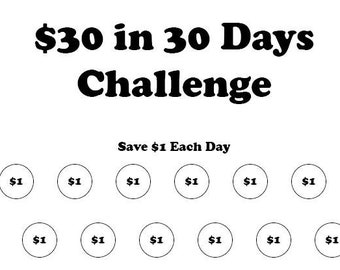 Save 500 Dollars in 30 Days Challenge Printable - Etsy