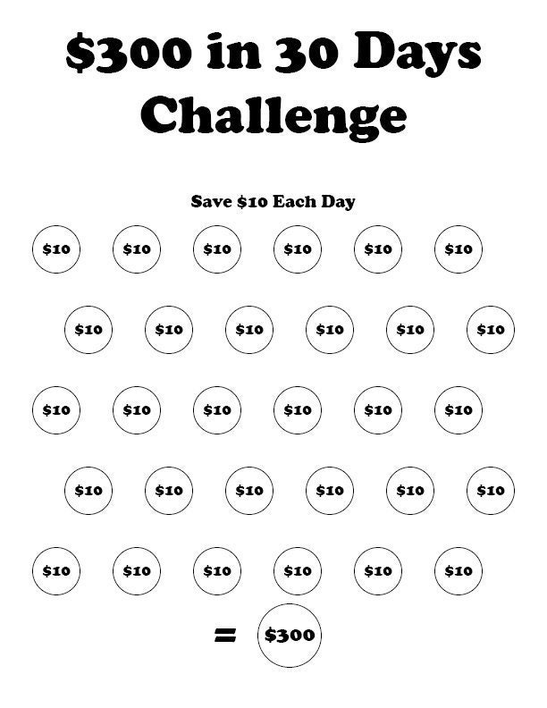 Save 300 Dollars in 30 Days - Etsy