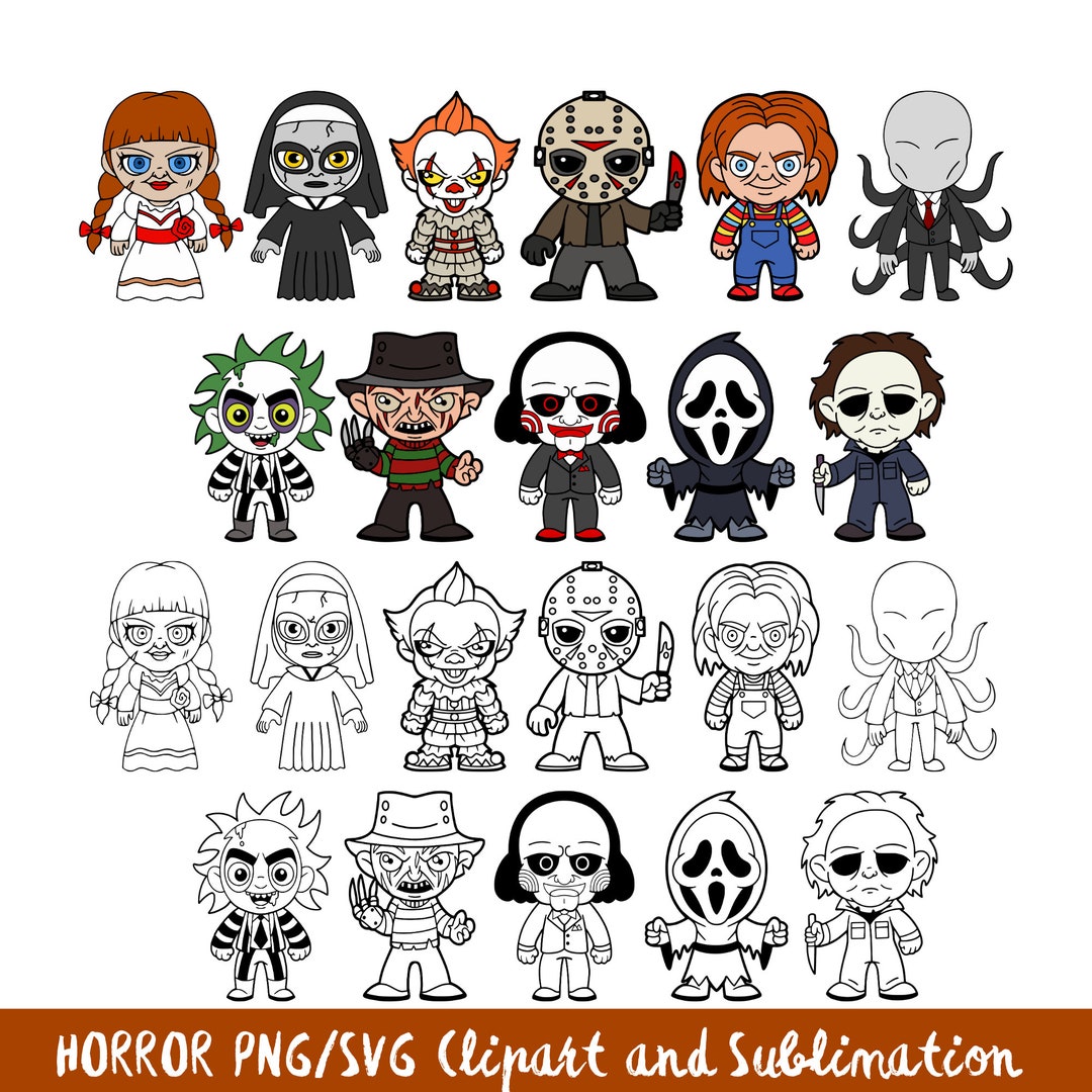 Horror Movie Png, Horror Svg, Figures, Chibi, Horror Characters ...