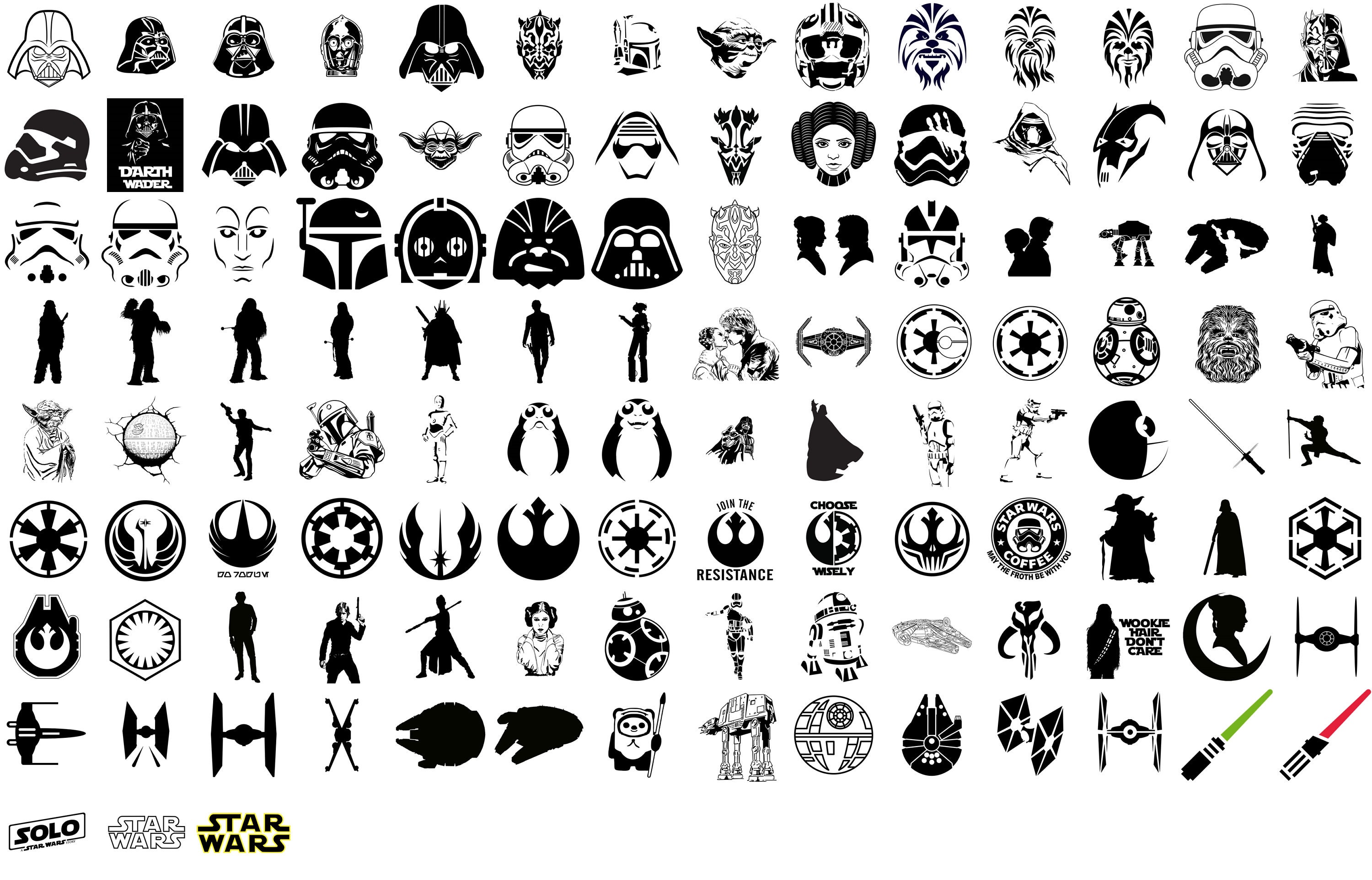 Star Wars Svg, 160 Starwars Svg Bundle, Star Wars Png, Svg Files for ...
