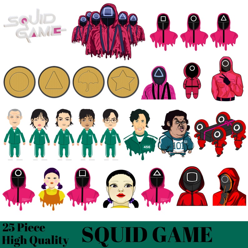 Squid Game Png, Squidgame Clipart, Korean Tv Series, Korean Movie, Instant Download, Digital ...
